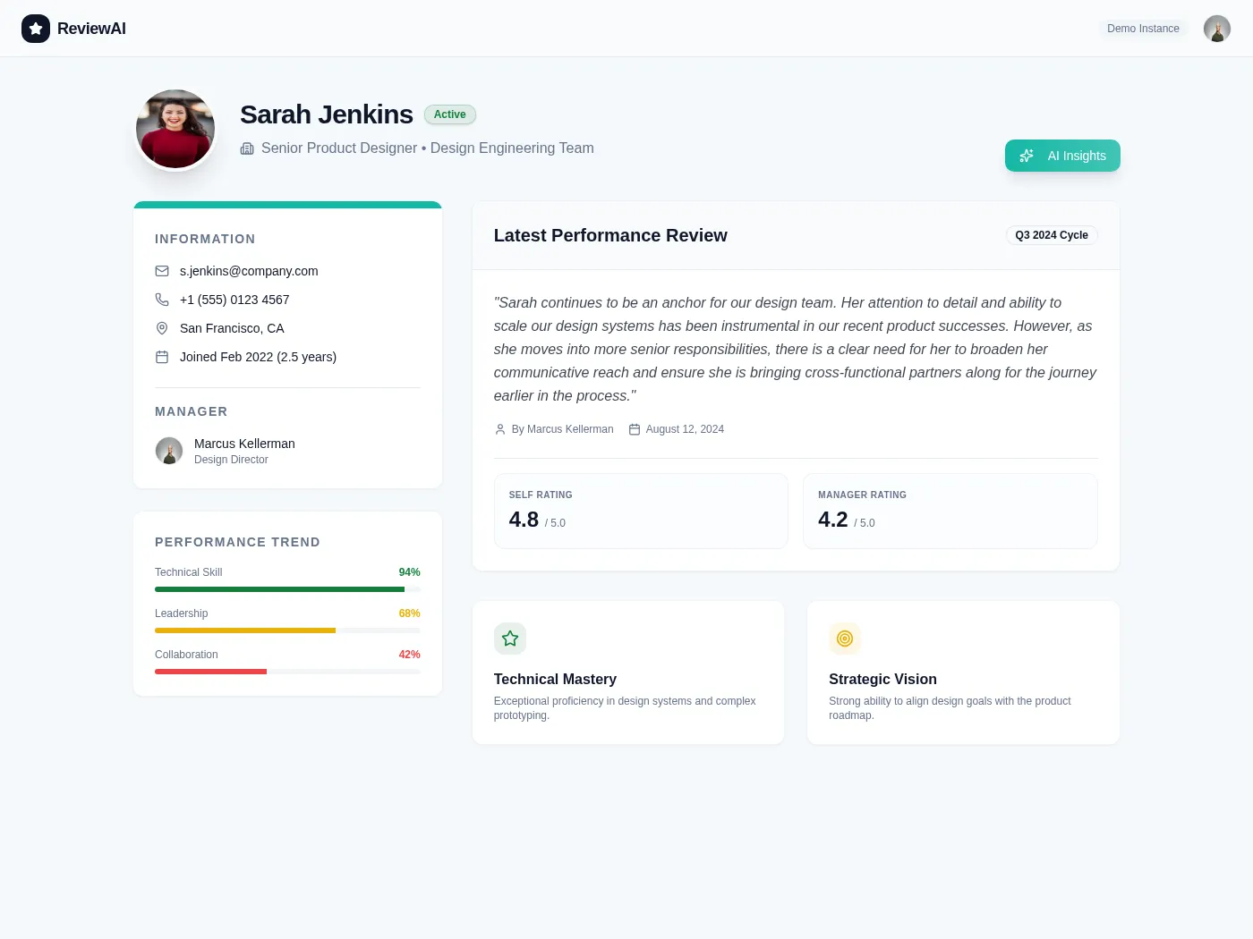 Insightful Employee Review AI