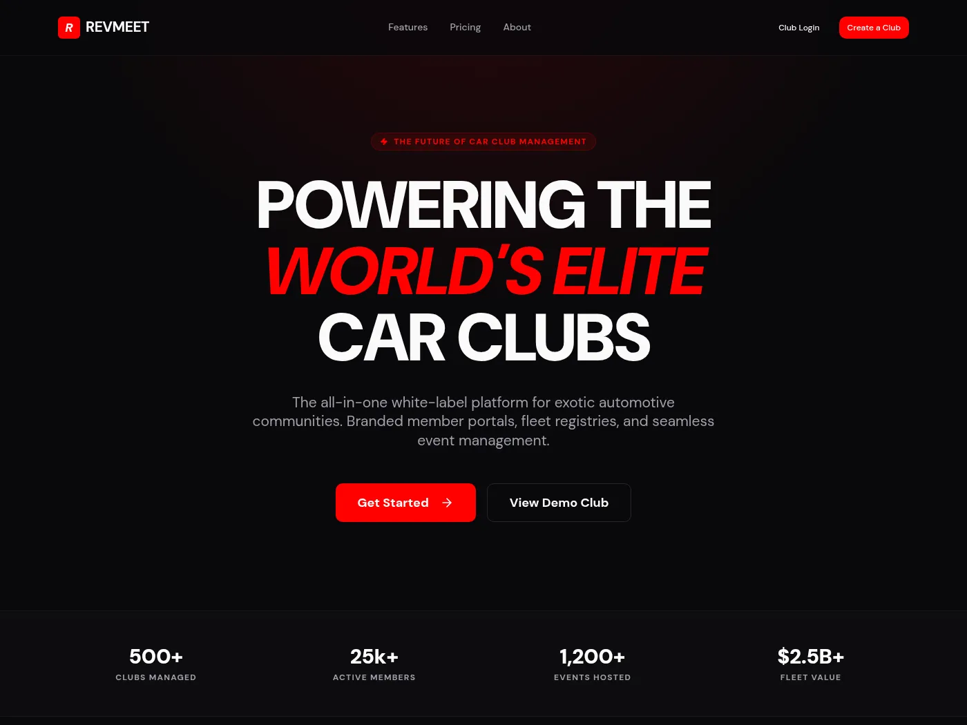 RevMeet Car Club SaaS