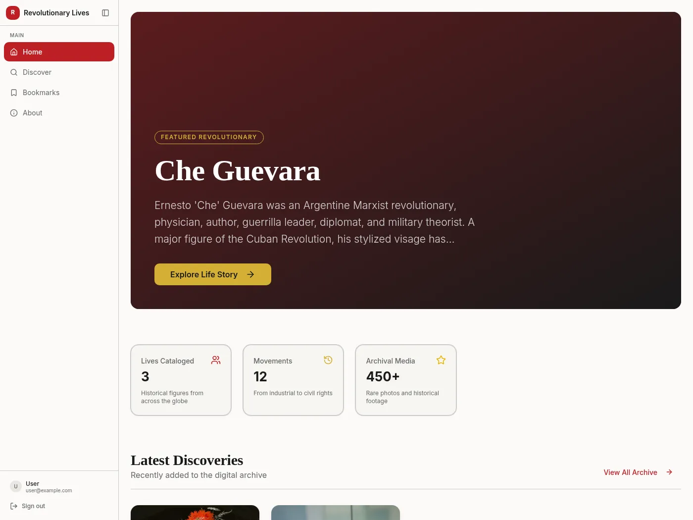 Revolutionary Lives App