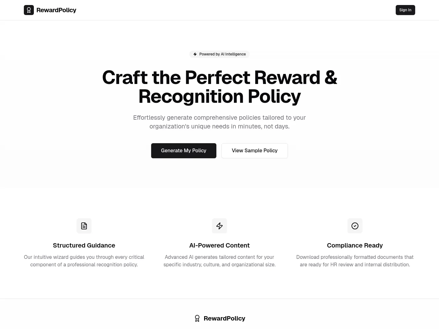 Reward Policy Generator