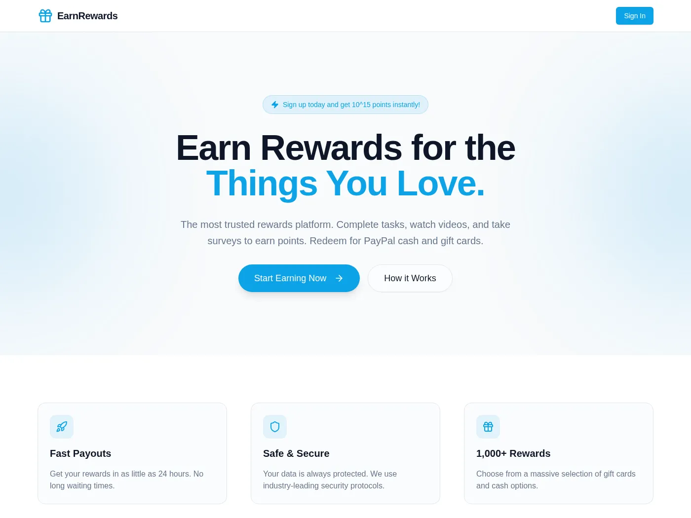 Rewards Gift Card Clone