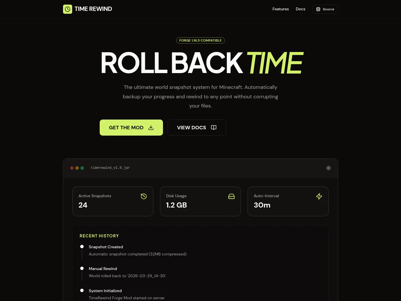 TimeRewind Forge Mod