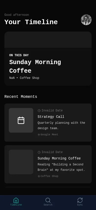 Rewind Memory App