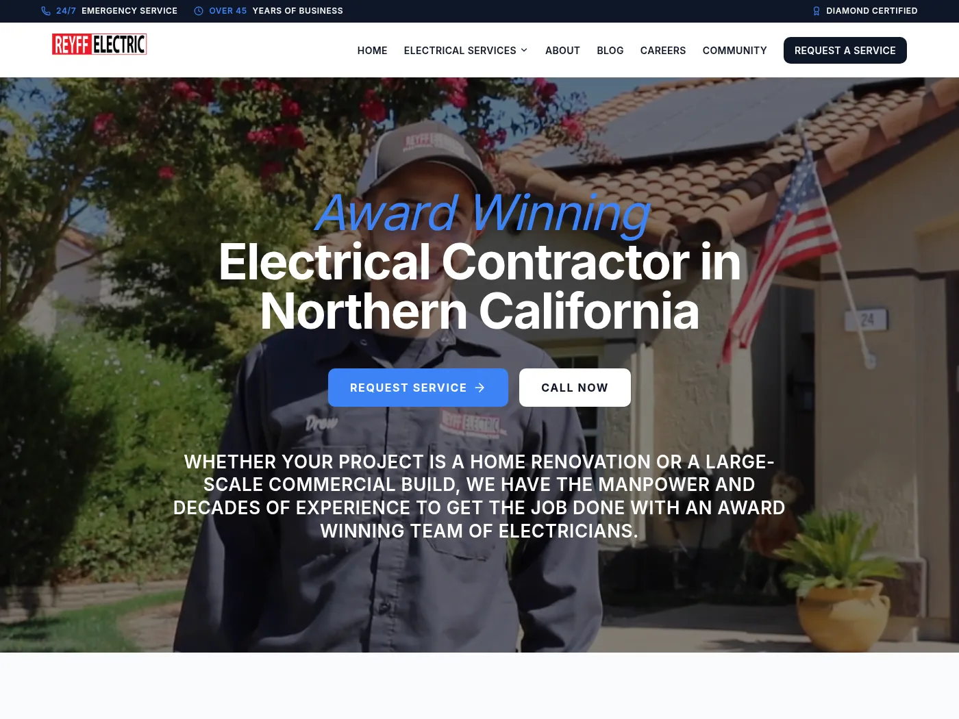 Reyff Electric Landing Page