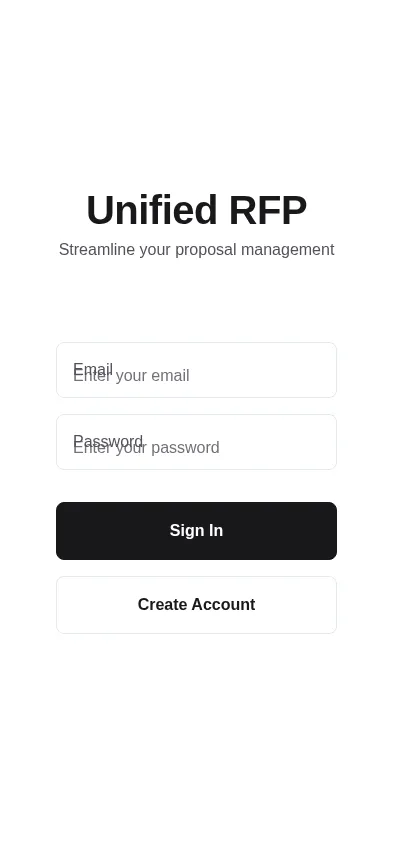 Unified RFP Platform
