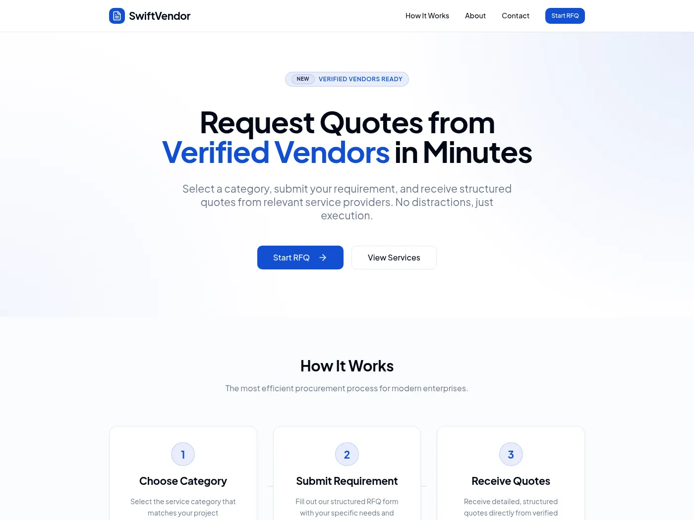 SwiftVendor RFQ Portal