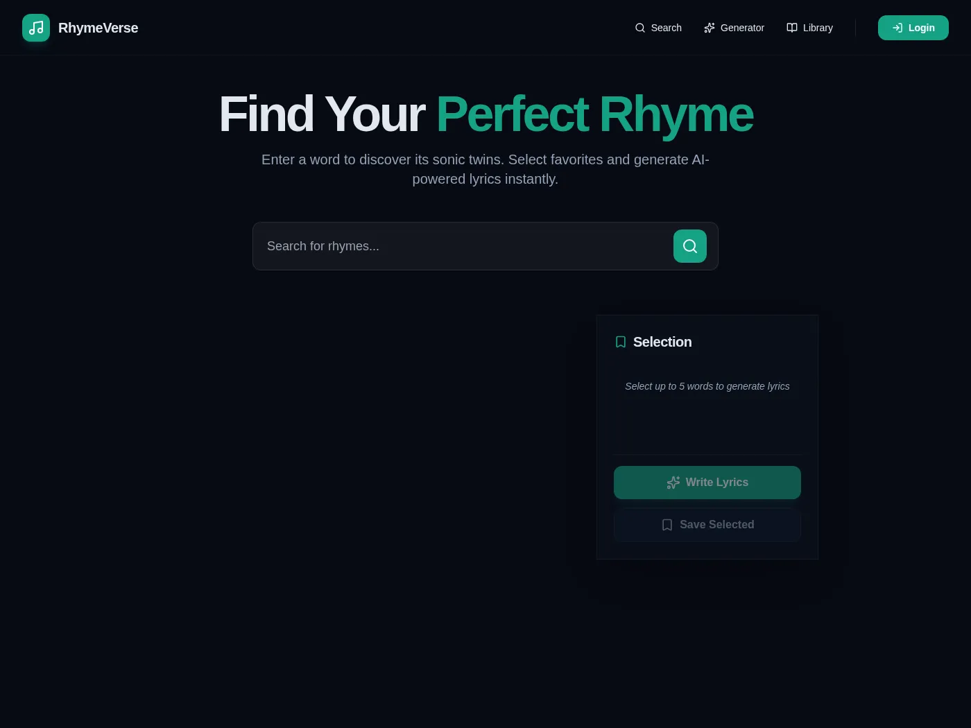 RhymeVerse Generator