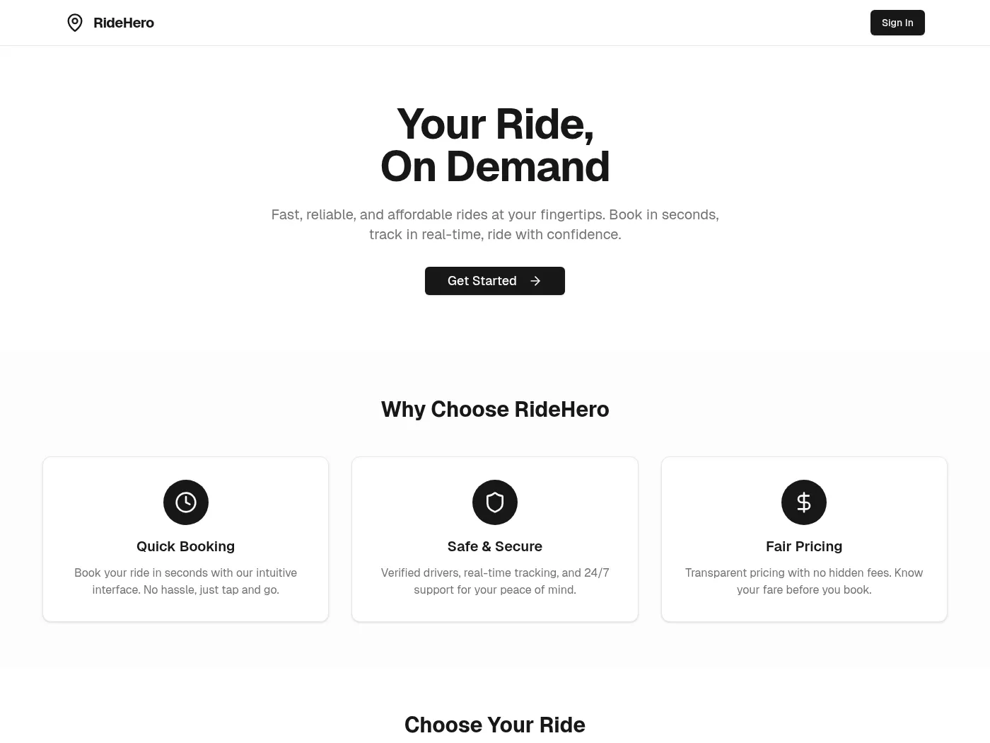 RideHero Web App