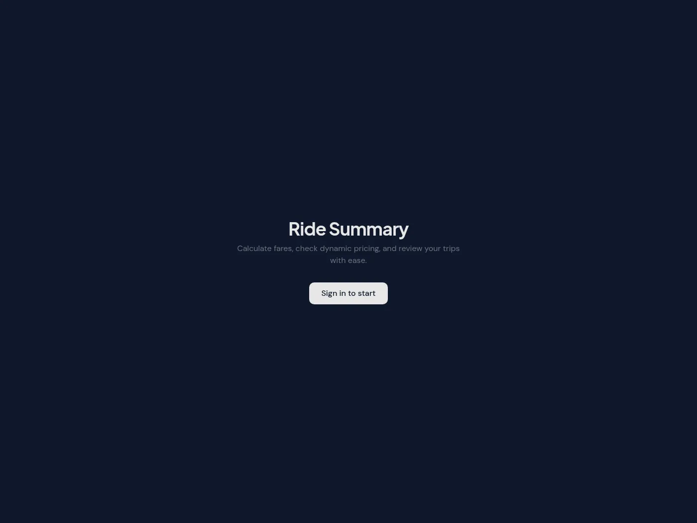 Ride Summary Calculator
