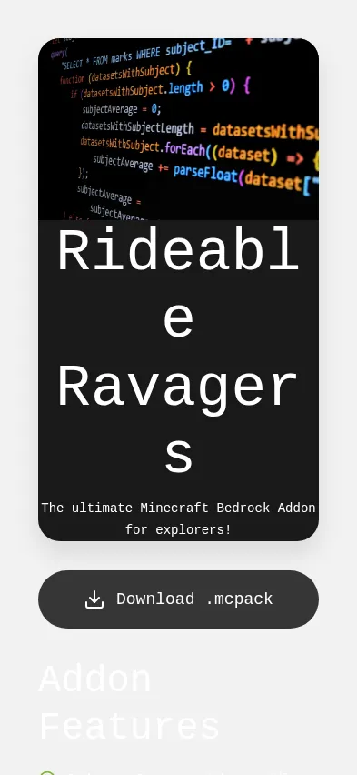Rideable Ravagers Addon
