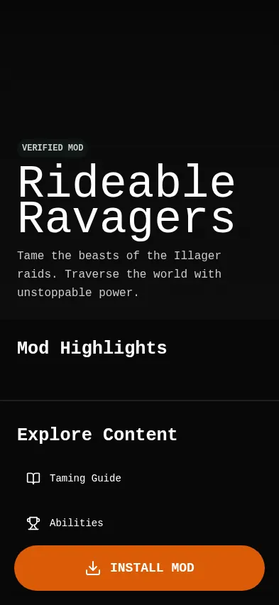 Rideable Ravagers Mod
