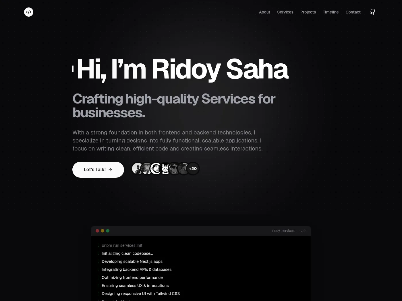 Ridoy Sahadev Portfolio Clone