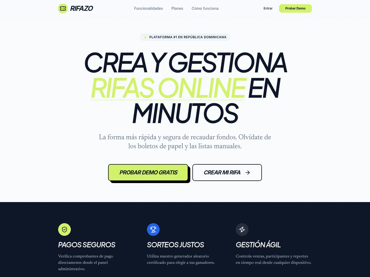 Rifazo SaaS Raffles Demo