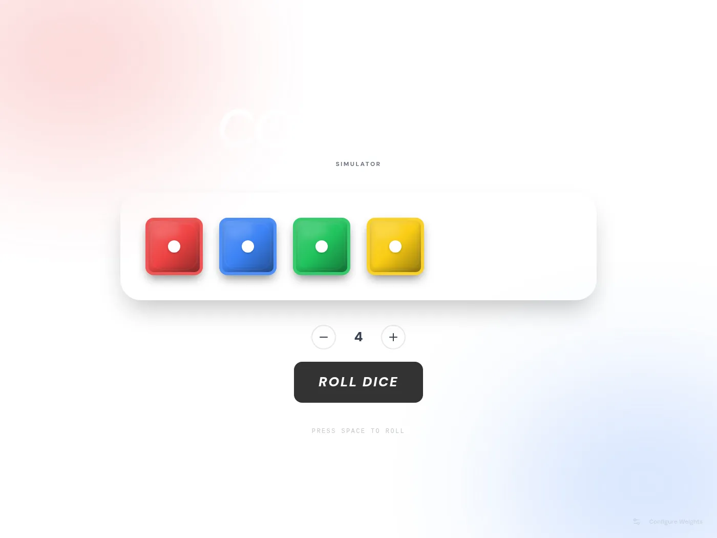 Rigged Color Dice Simulator