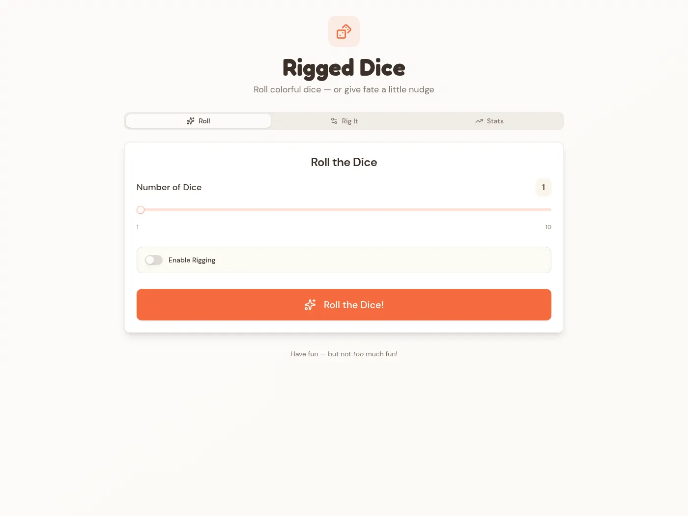 Rigged Dice Roller