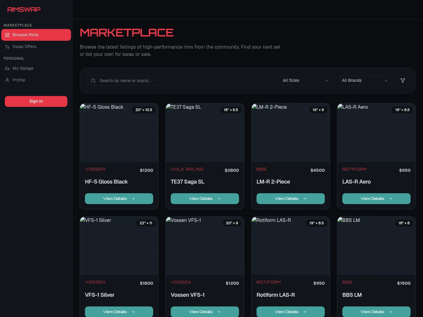 RimSwap Marketplace