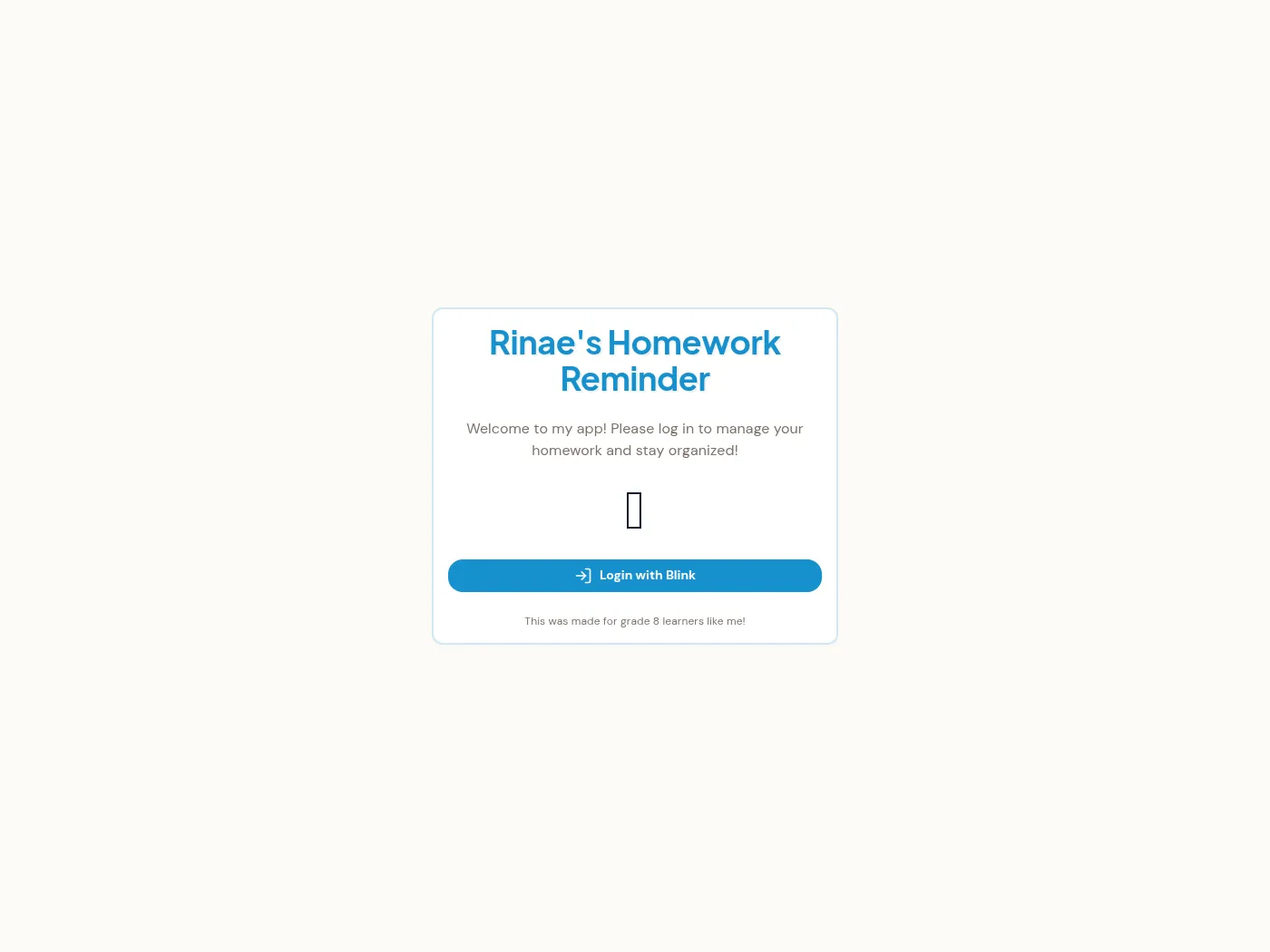 Rinae's Homework Reminder