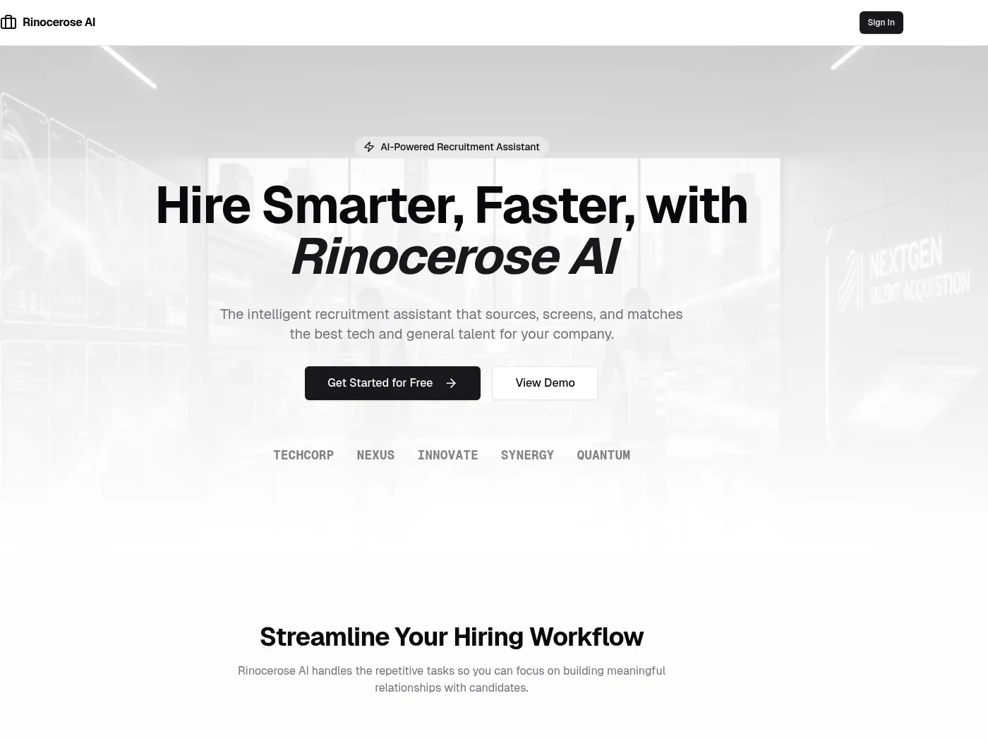 Rinocerose AI Recruiter