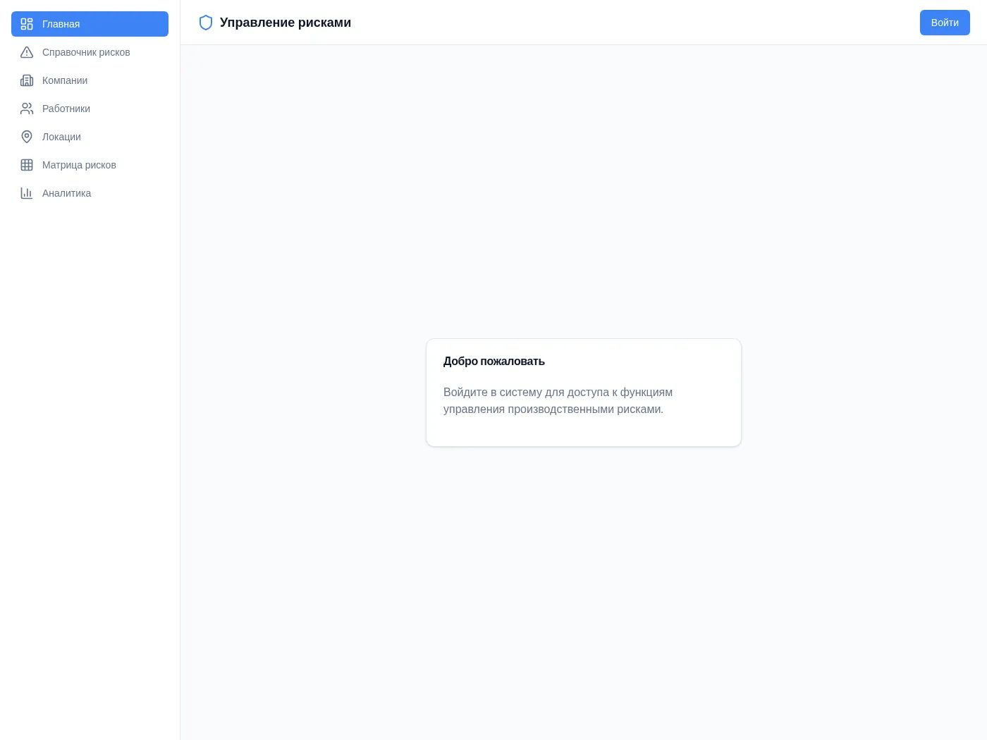 Платформа для оценки и управления производственными рисками