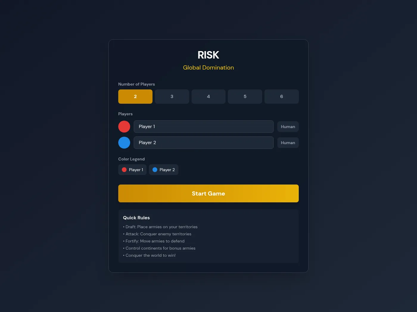 Risk Domination Remake
