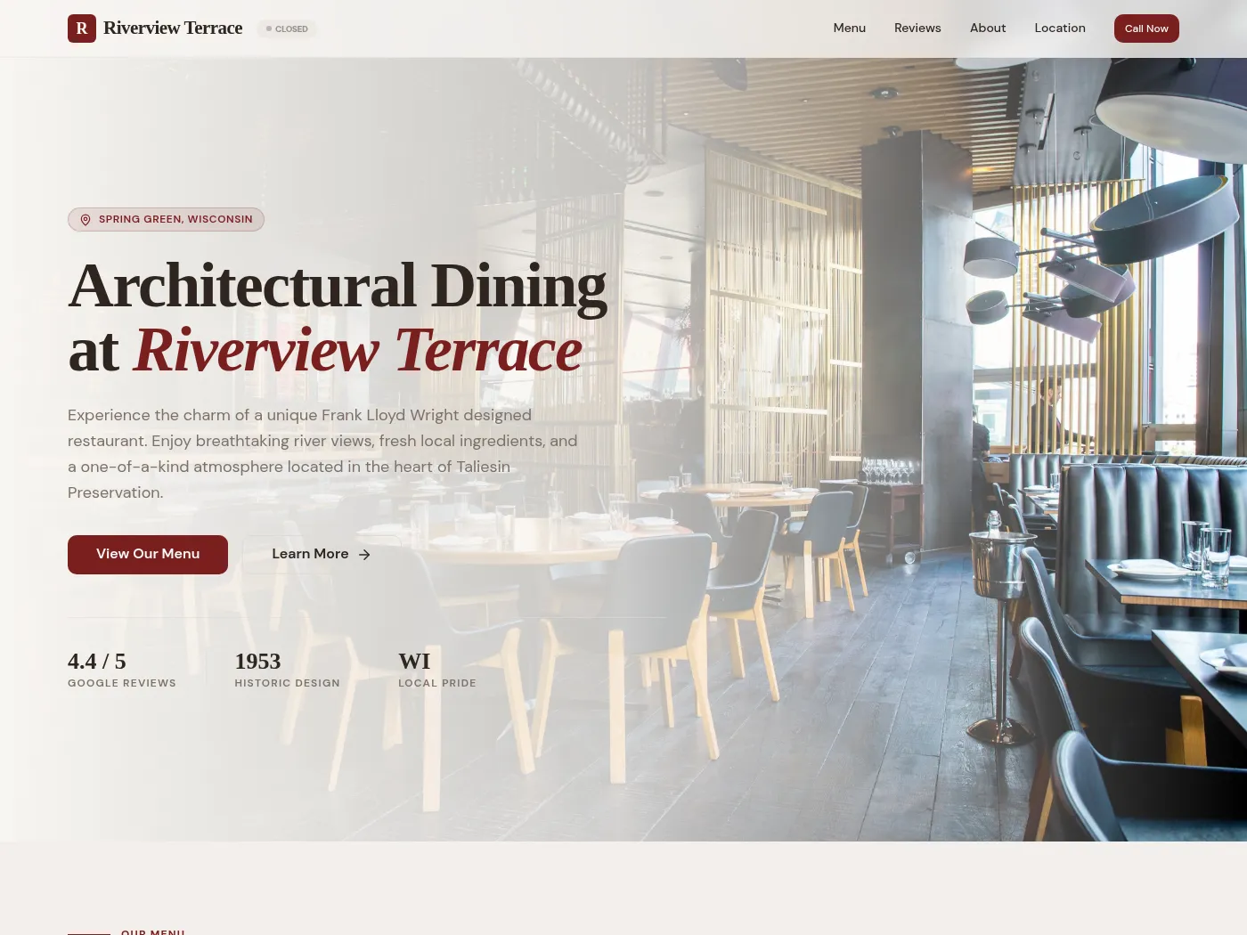 Riverview Terrace Café Site