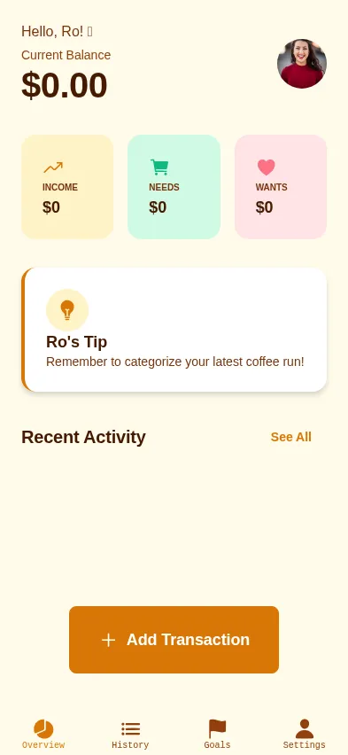 Ro Personal Finance App