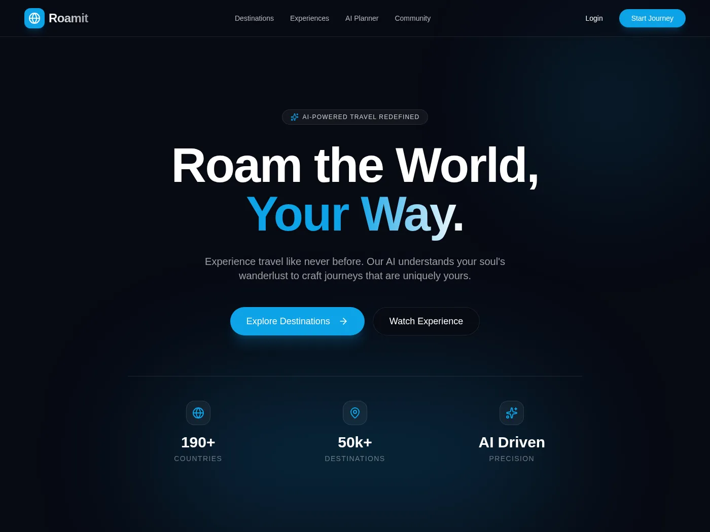 Roamit 3D Page Redesign