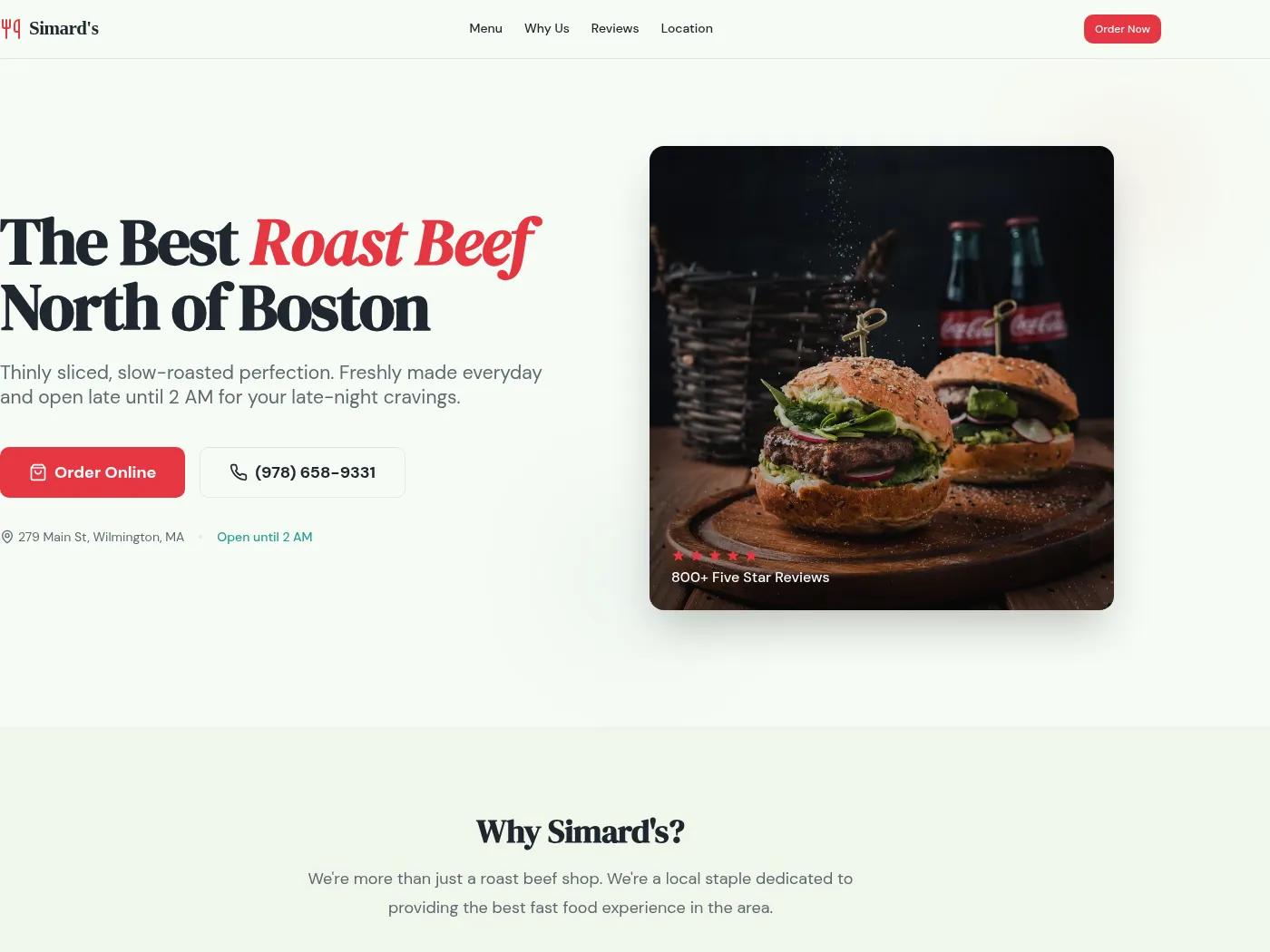 Roast Beef Order Site