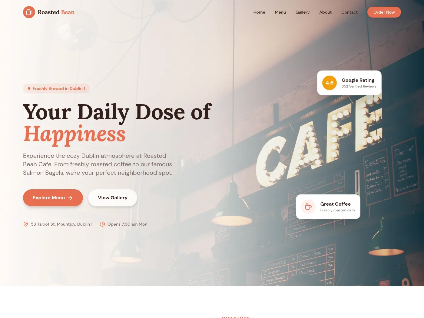 Roasted Bean Cafe Web
