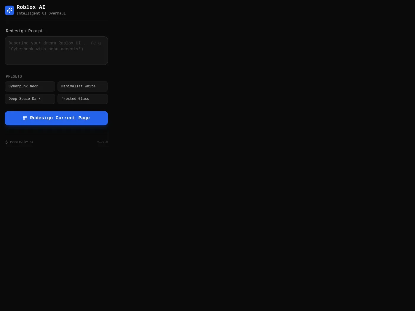 Roblox AI UI Overhaul