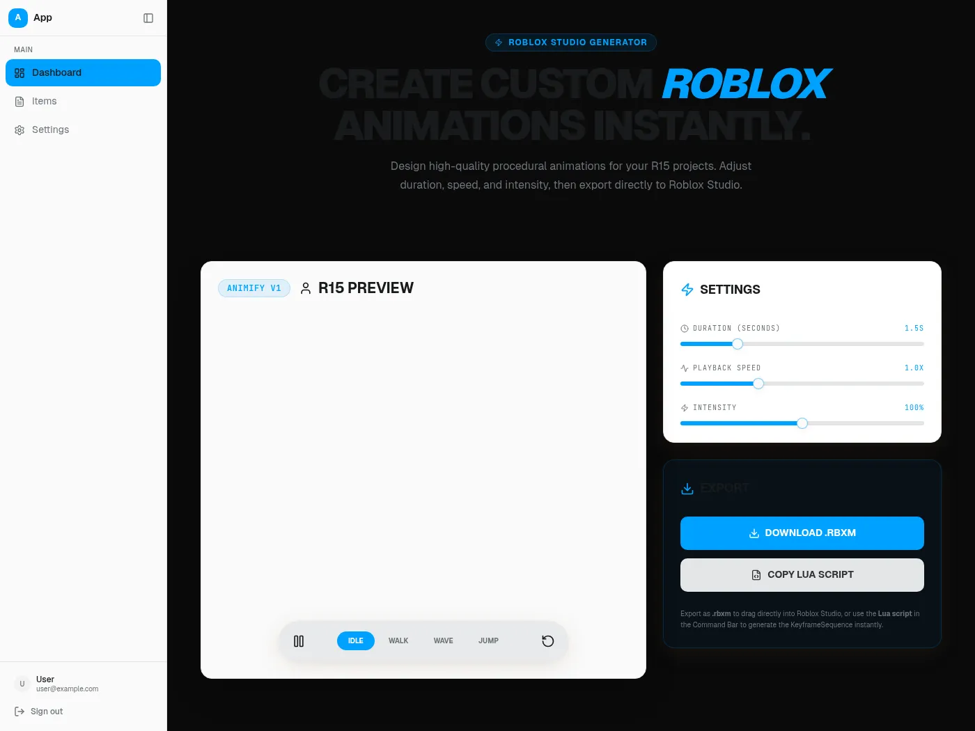 Roblox Animation Generator