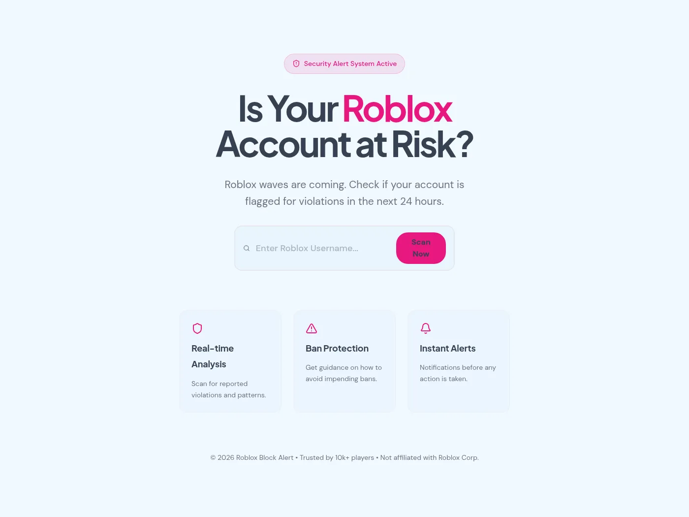 Roblox Block Alert