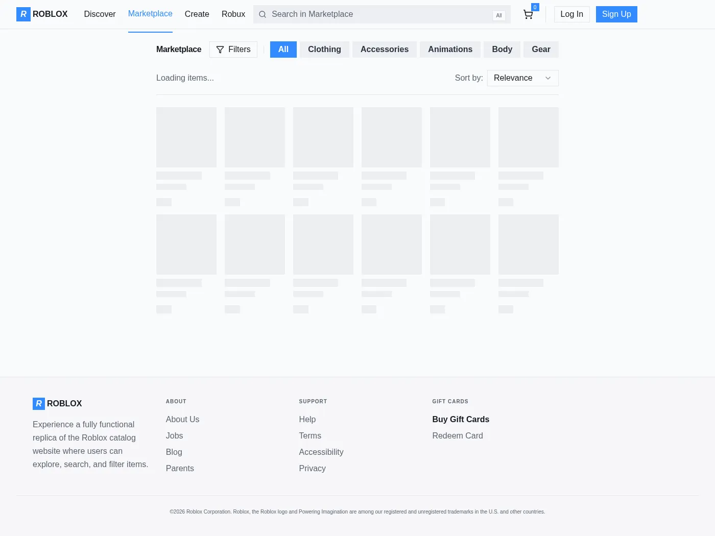 Roblox Catalog Clone