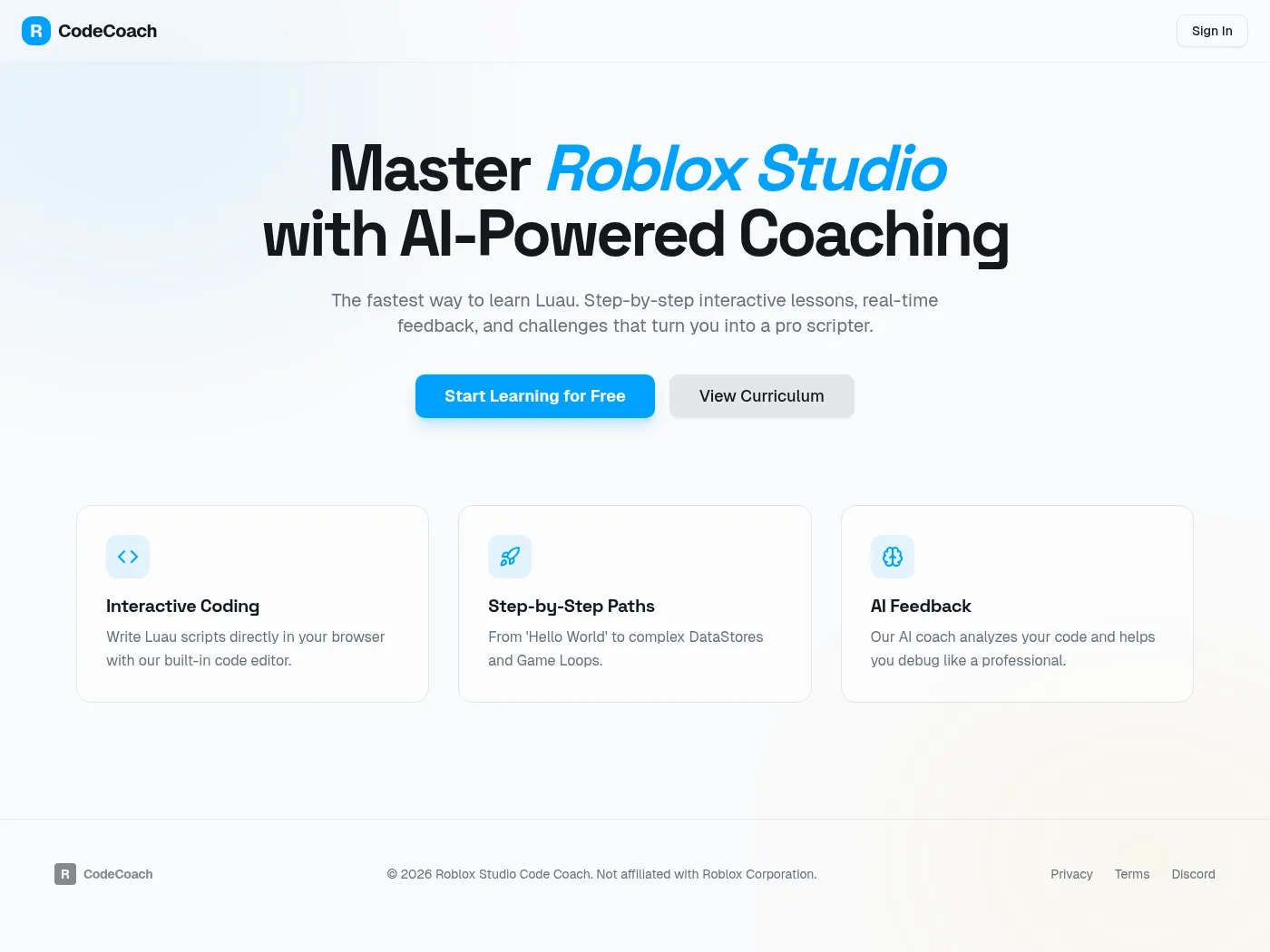 Roblox Studio Code Coach