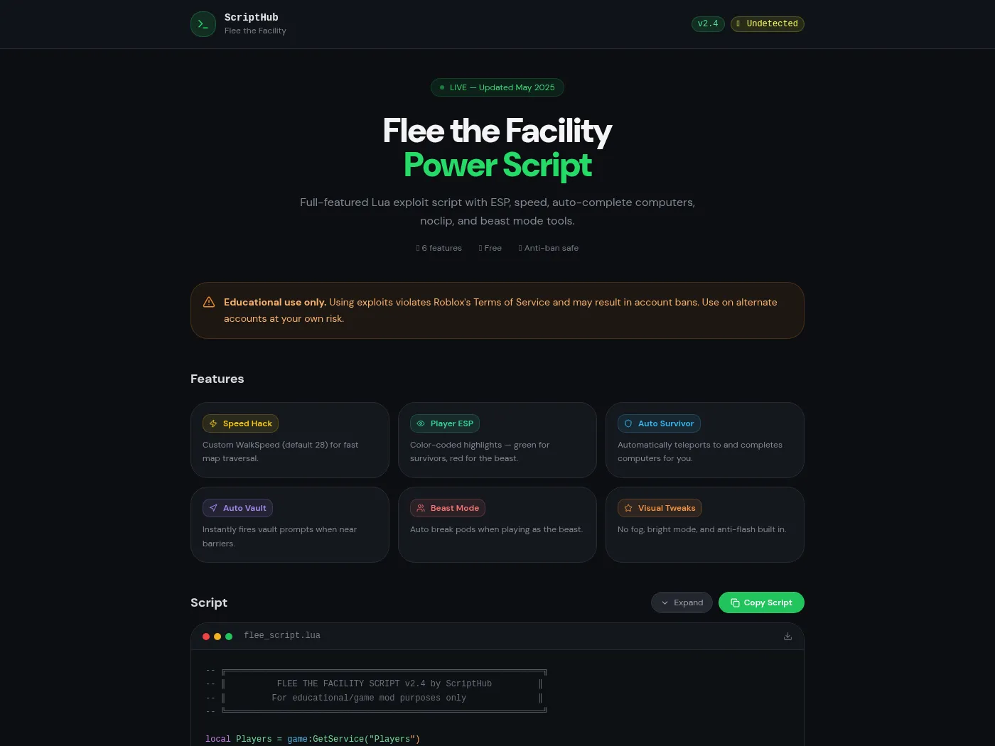 Roblox Flee Script