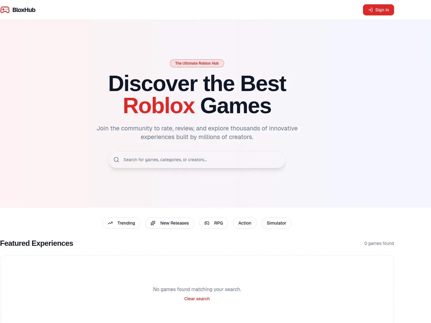 Roblox Game Hub