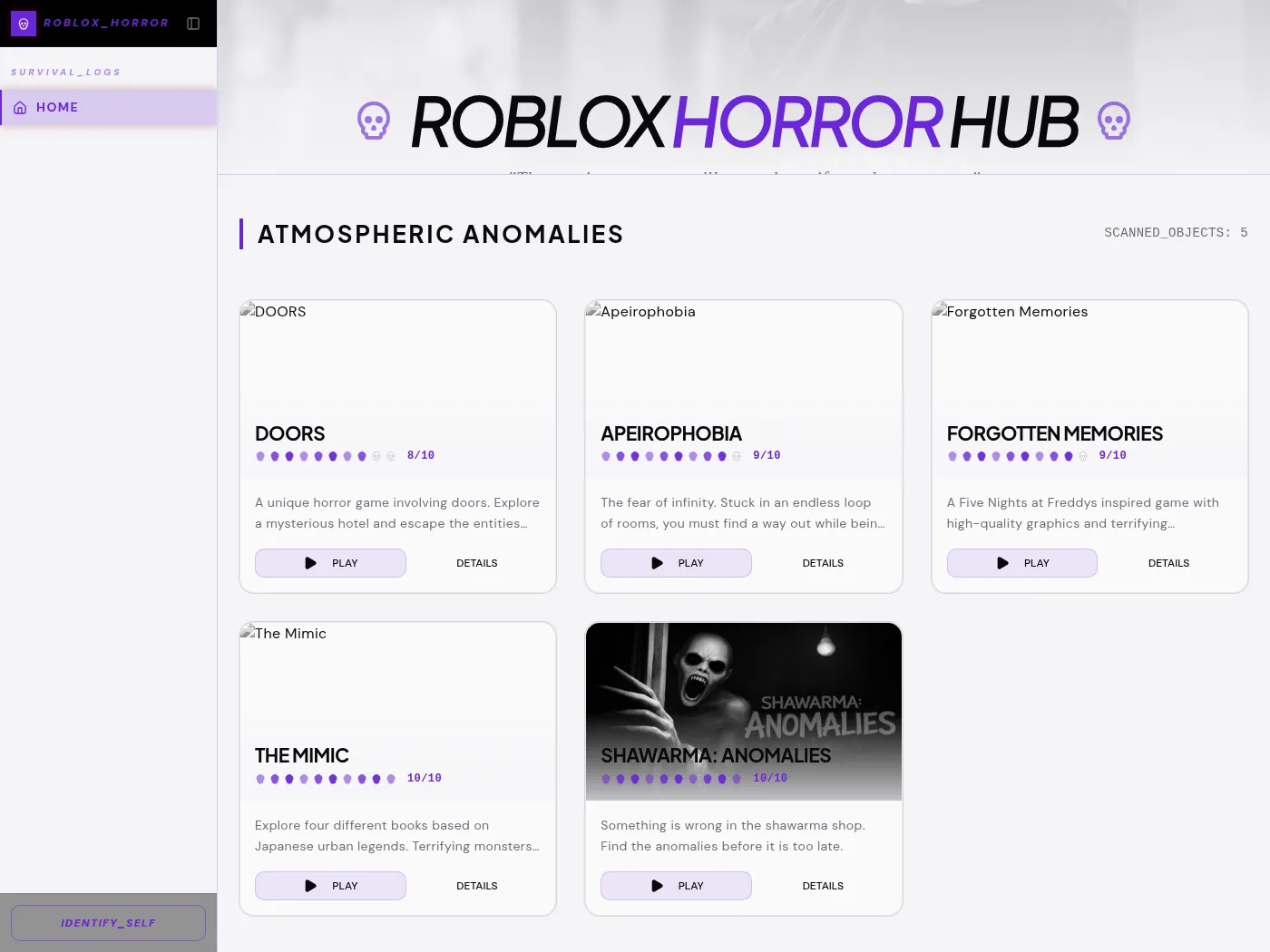 Horror Roblox Game Hub