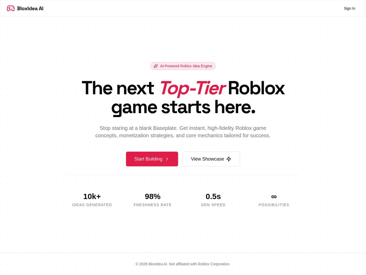 Roblox Game Idea AI