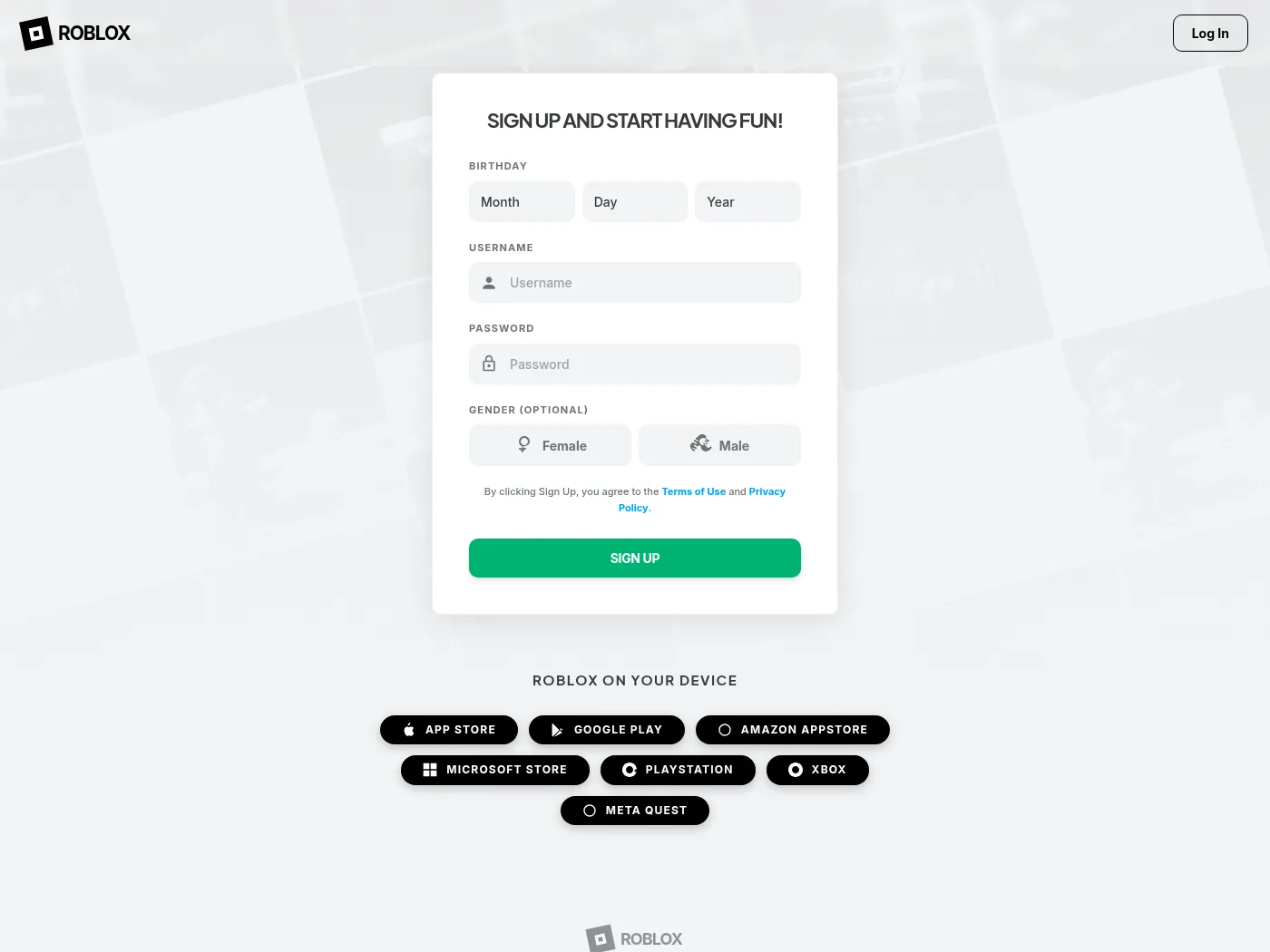 Roblox Login Clone