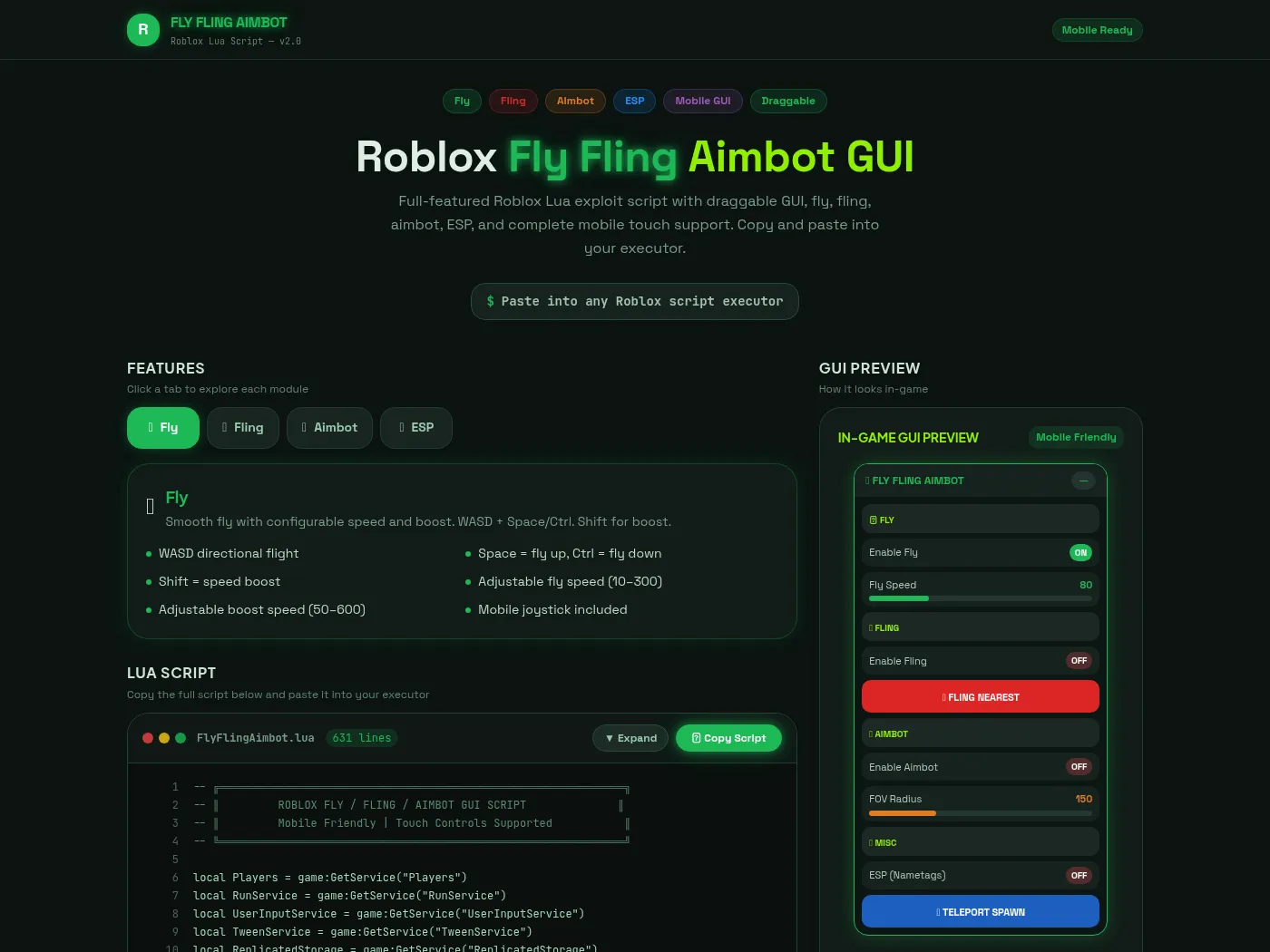 Roblox Fly Fling GUI