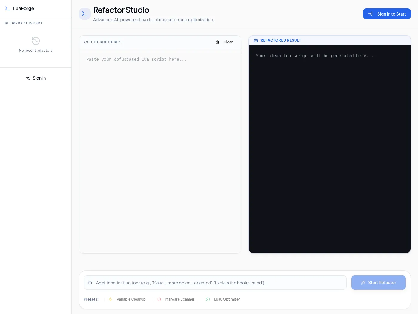 Roblox Lua Refactor Tool