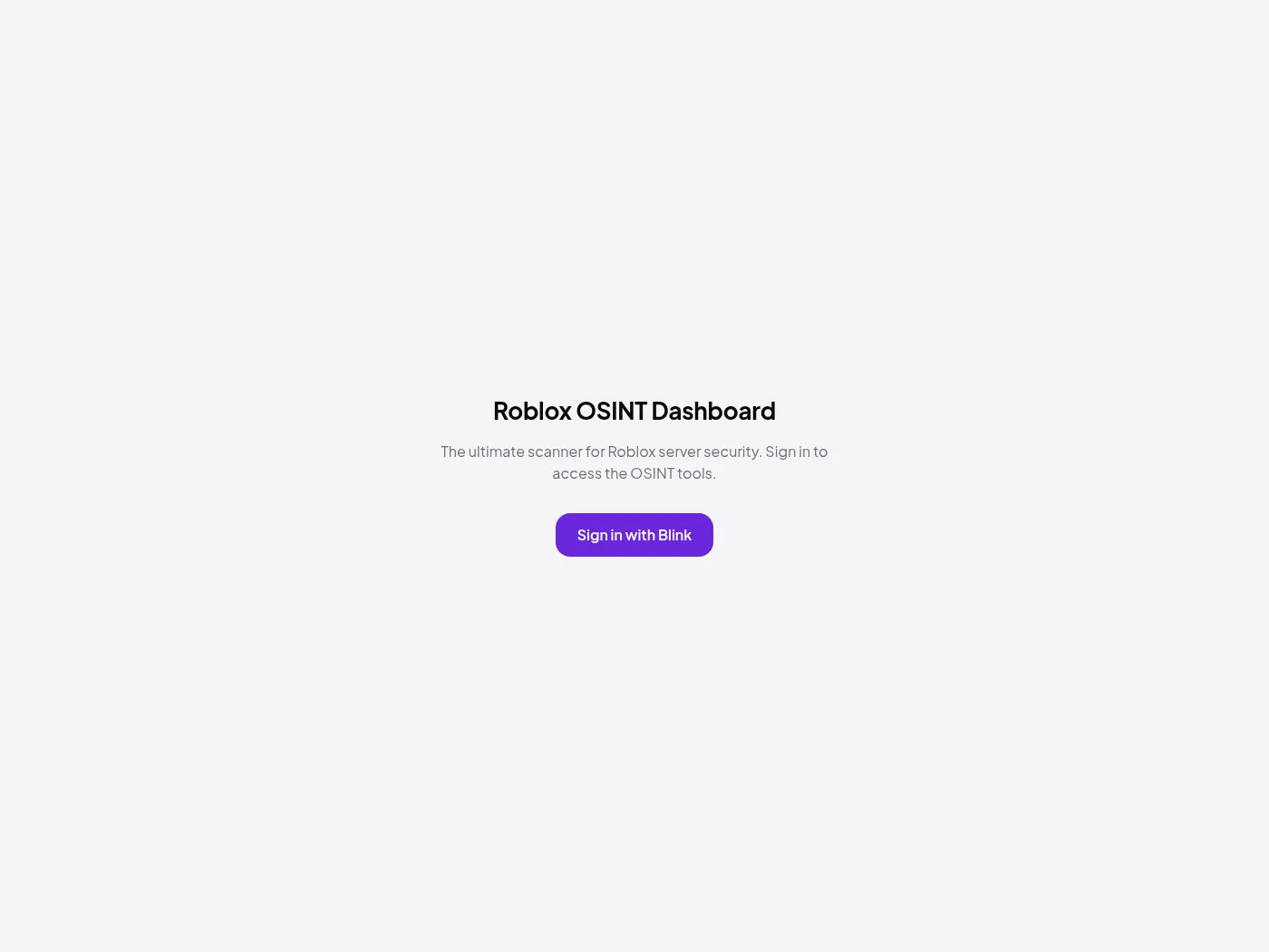Roblox OSINT Dashboard
