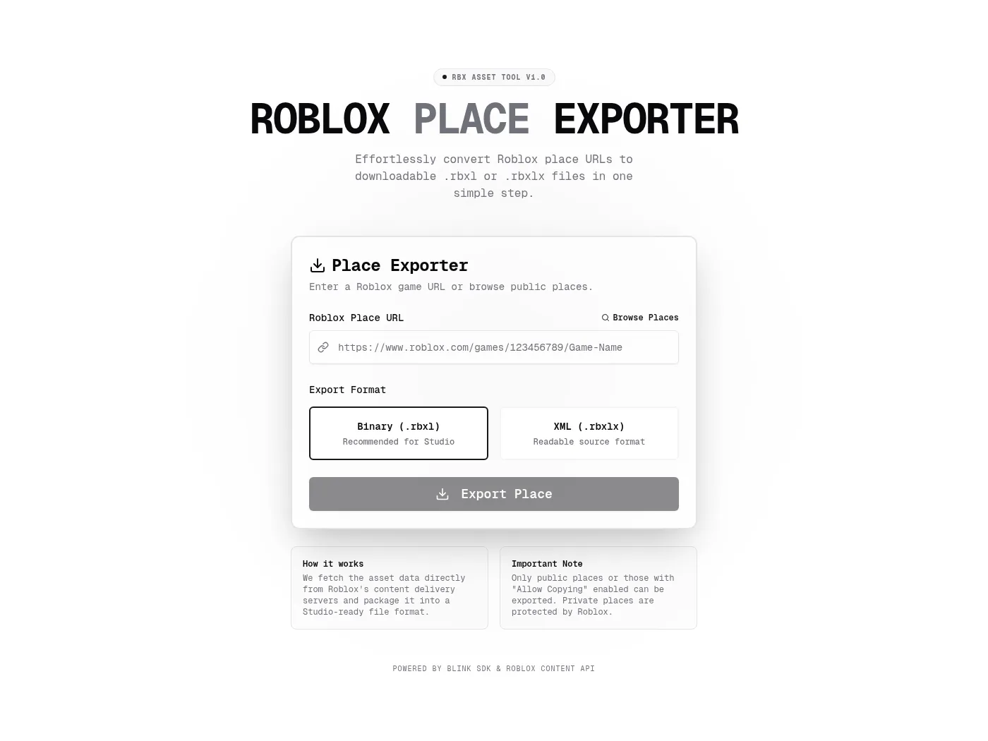 Roblox Place Exporter