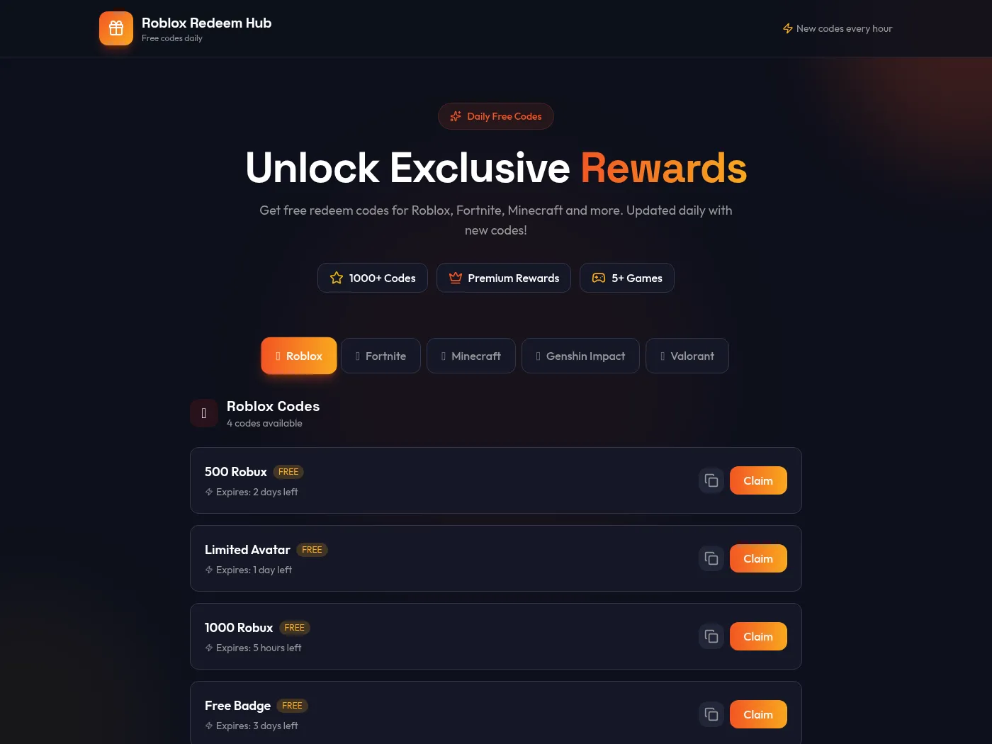Roblox Redeem Hub
