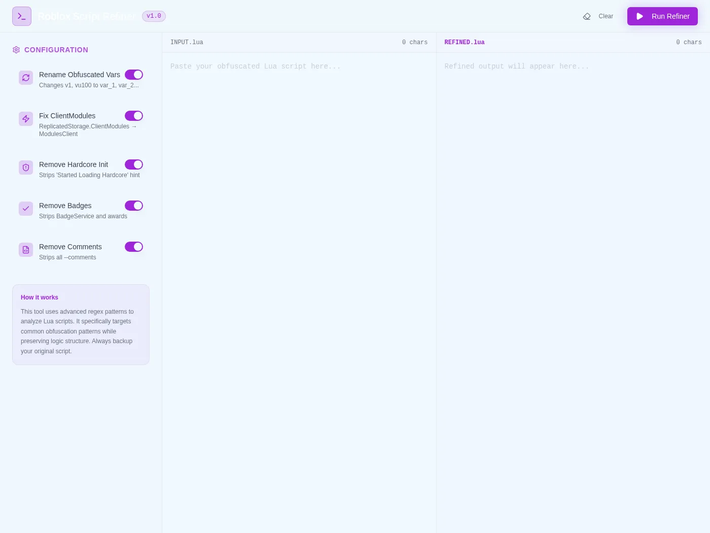 Roblox Script Refiner