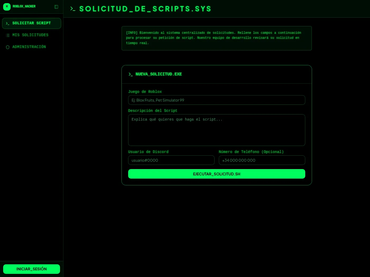 Hacker Script Requests