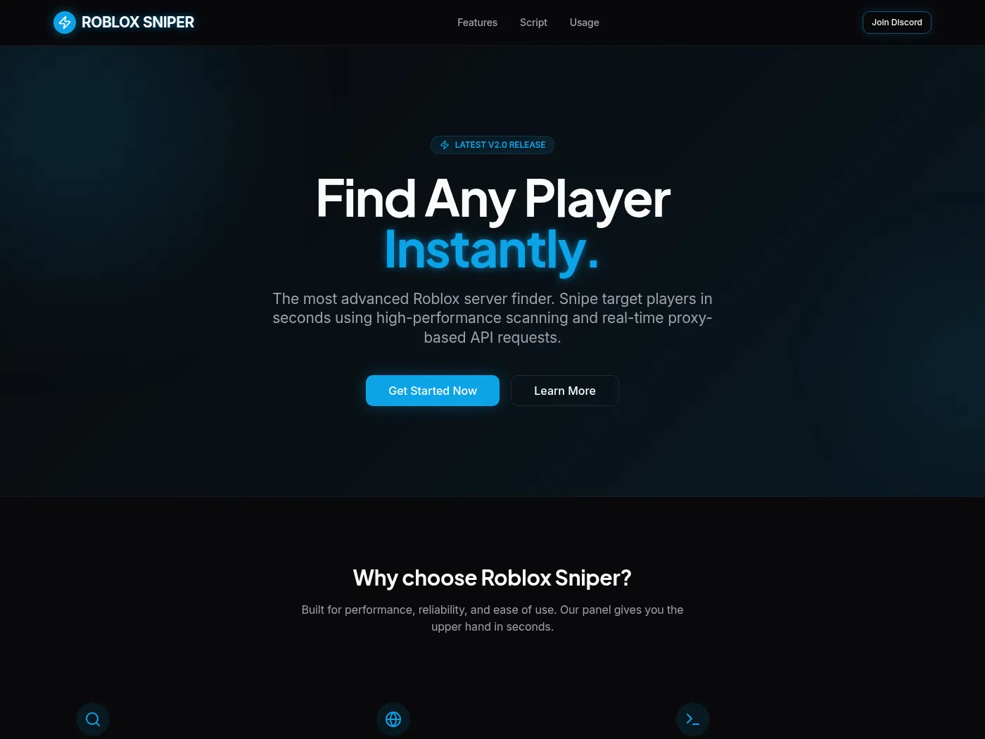 Roblox Server Sniper Panel