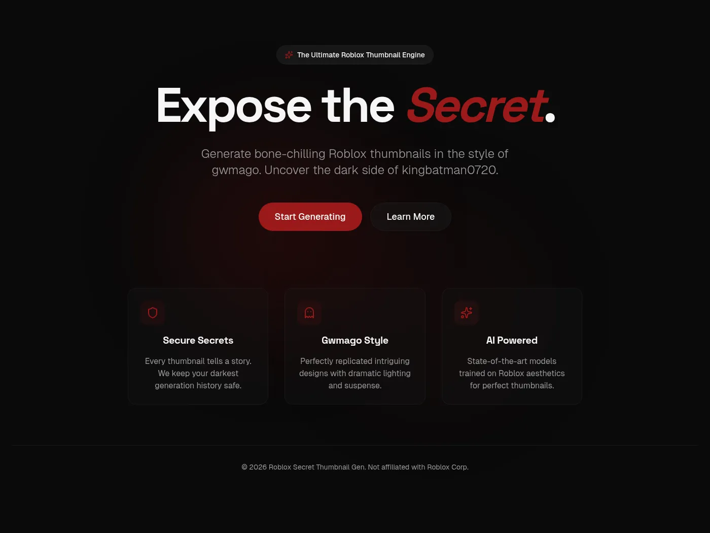 Roblox Secret Thumbnail