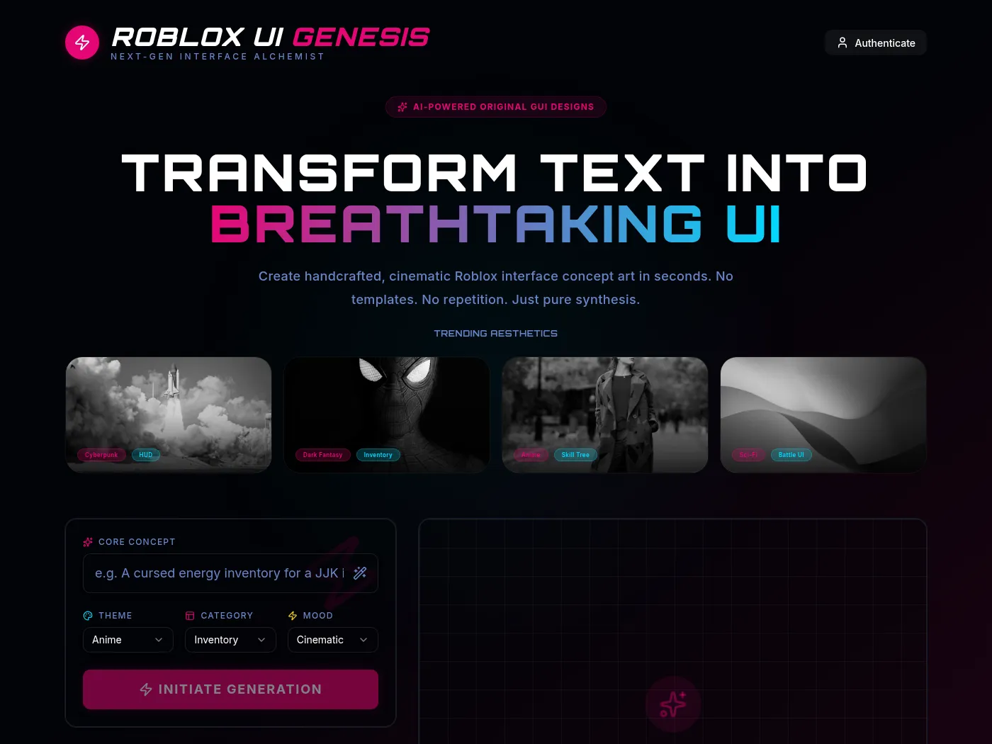 Roblox UI Genesis