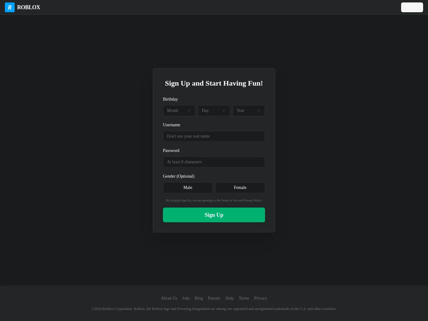 Roblox Web Clone